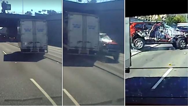 Dashcam Footage Truck Veers Into Oncoming Traffic In Ryde Crashes