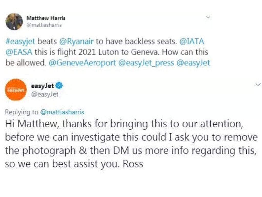 Easyjet Slammed After Passenger Pictured On Backless Seat Au