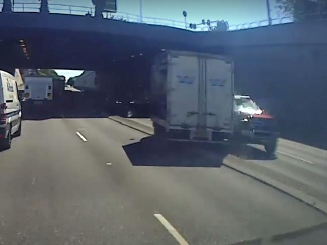 Dashcam Footage Truck Veers Into Oncoming Traffic In Ryde Crashes