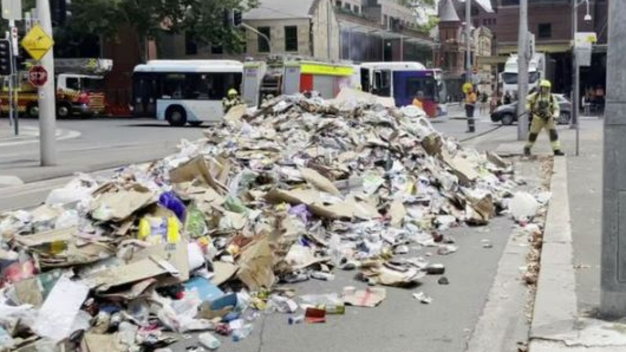 Garbage Dump In Sydney Street After It Caught On Fire Au