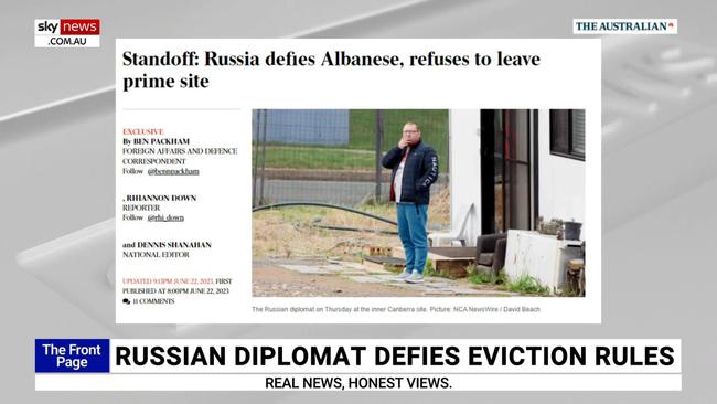 Russian Diplomat ‘illegally Squatting Near Parliament House Sky News