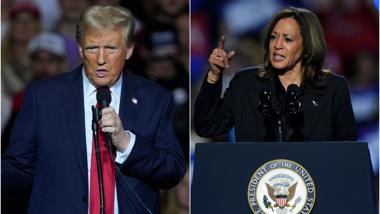 Us Presidential Election Donald Trump And Kamala Harris Give Their